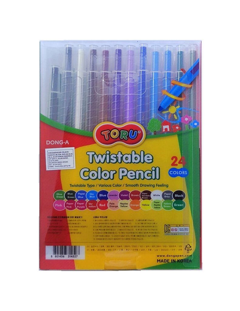 Toru Twistable Color Pencil 24 Colors | Buncho Malaysia Online Store